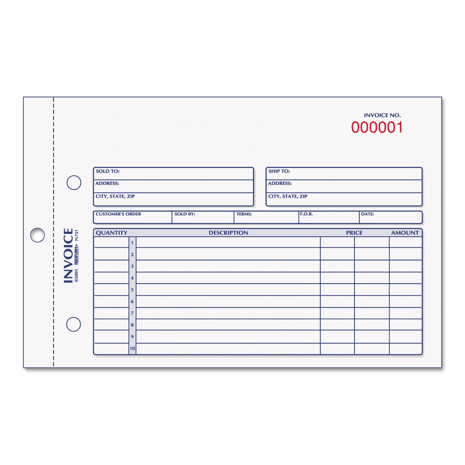 Amazon.com : Rediform 7L721 Invoice Book 5 1/2 x 7 7/8 Carbonless ...