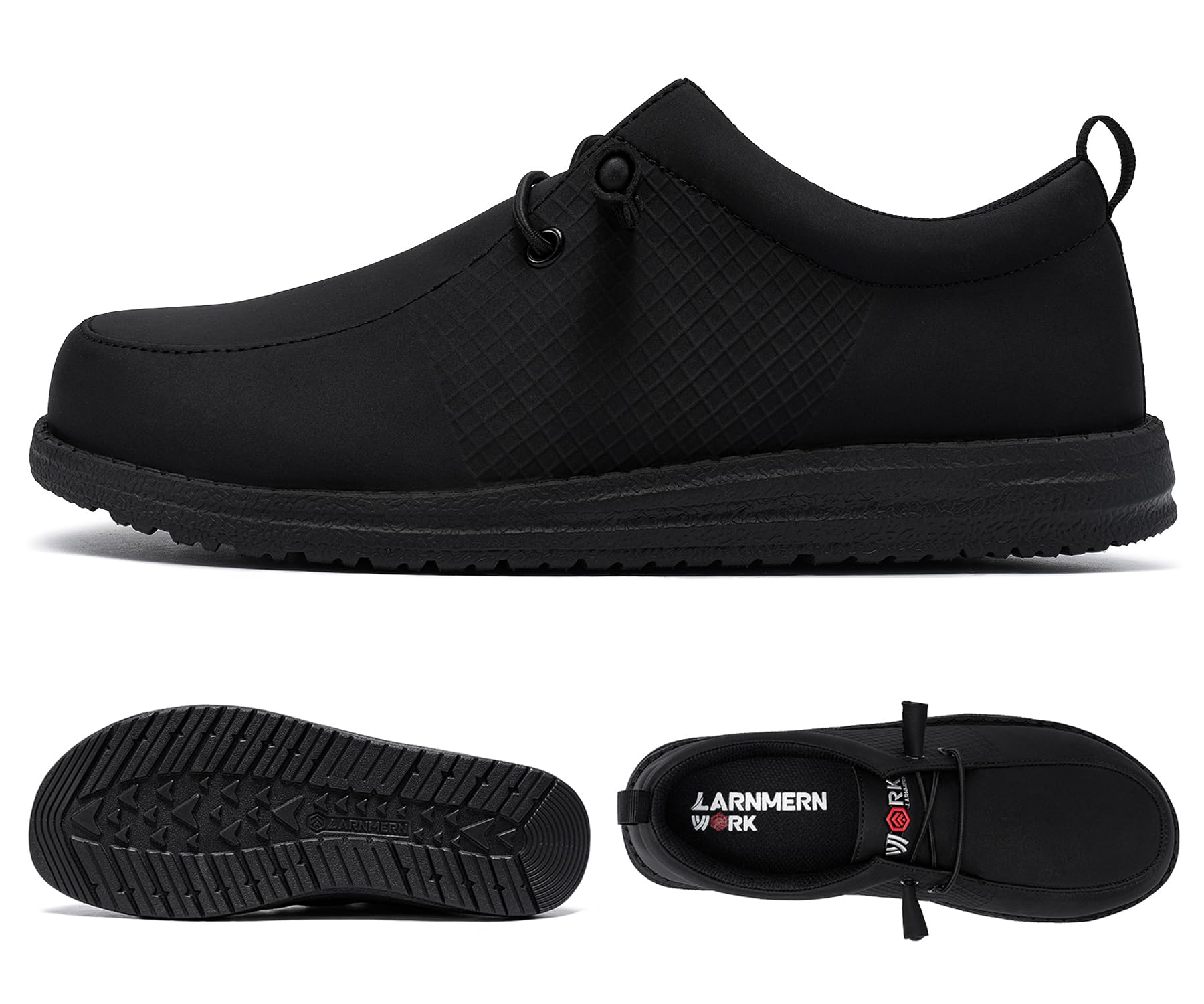 Snapklik.com : LARNMERN Slip On Steel Toe Shoes Men Lightweight ...