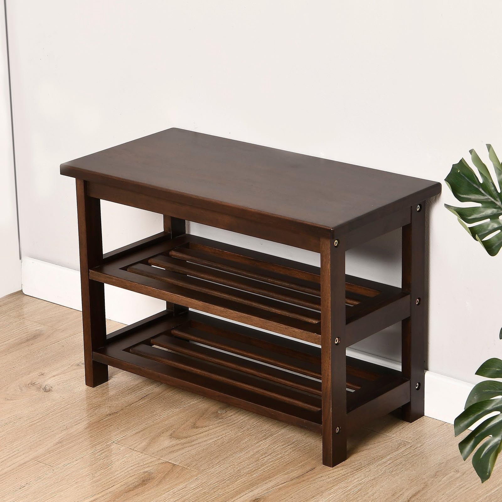 Amazon.com - HoVoit Bamboo Dining Bench 35 inch Farmhouse Storage Bench ...