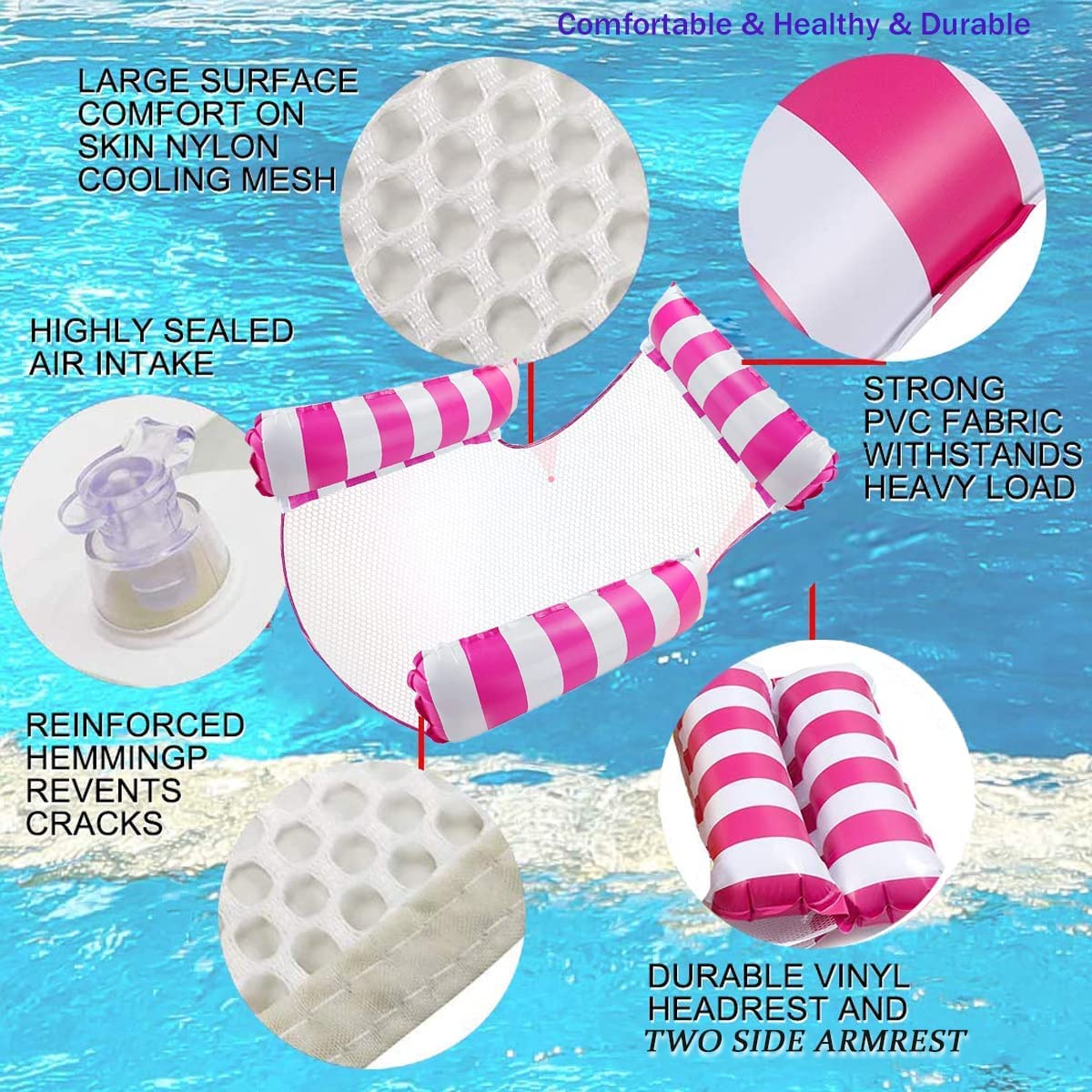 Inflatable Pool Floats Water Hammock, Pool Inflatable Pool Hammock ...