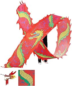 Amazon.com: SOLIDCASE Colorful Dragon Shaped Dancing Wand Silk Dragon ...