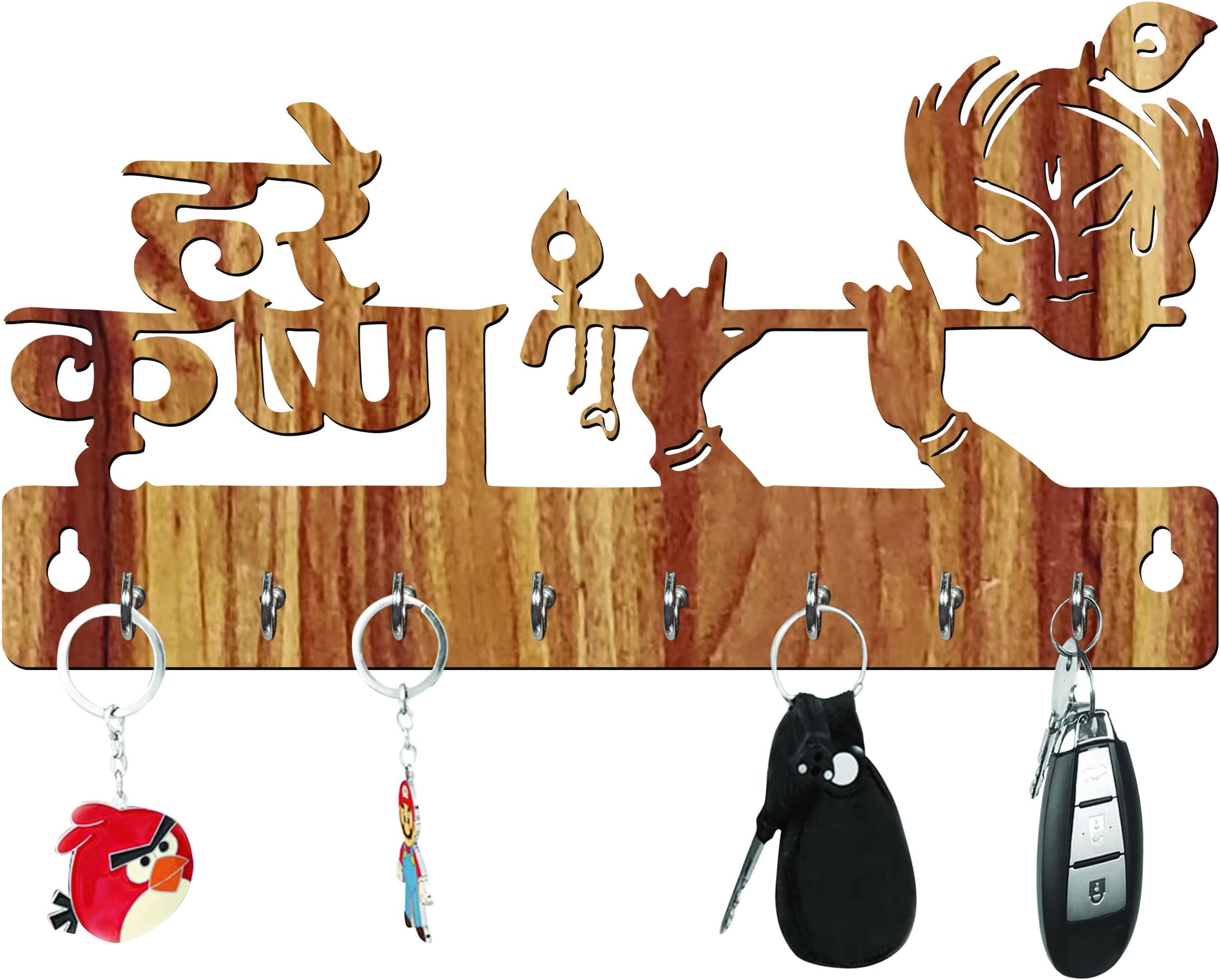 HeavenlyKraft Lord Krishna with Flute Metal Key Holder, Shree Krishna ...