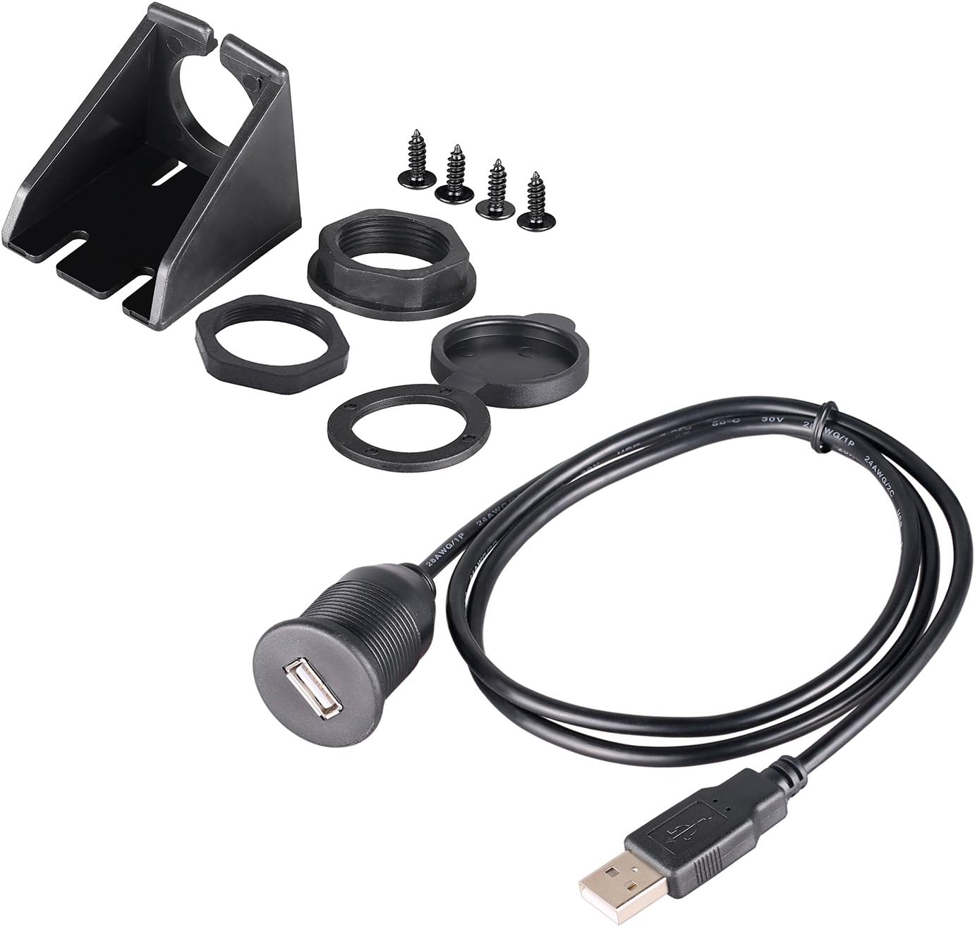 baolongking USB Panel Flush Mount Cable - USB 2.0 Extension Dash Flush ...