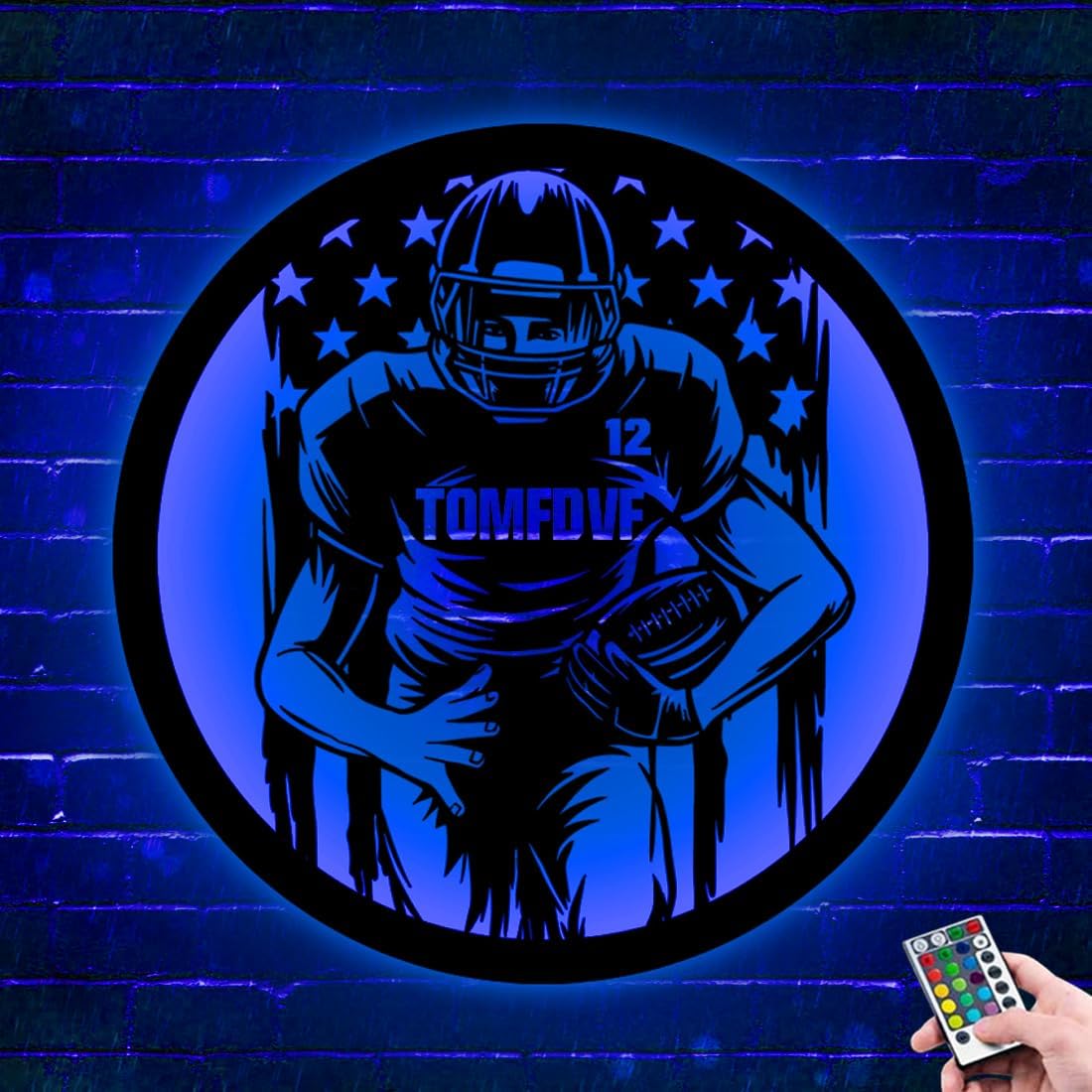 Amazon.com : Personalized Football Player Neon Sign, 16 Colors Auto ...