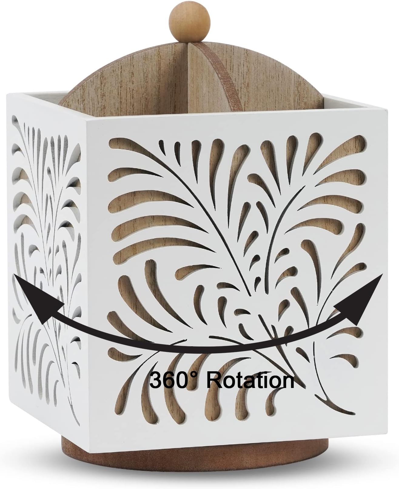 Amazon.com: Peohud Rotating Utensil Caddy, 3-Section Silverware Cutlery ...