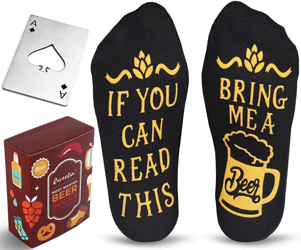 Amazon.com: Cavertin Novelty Beer Socks and Bottle Opener, Fathers Day ...