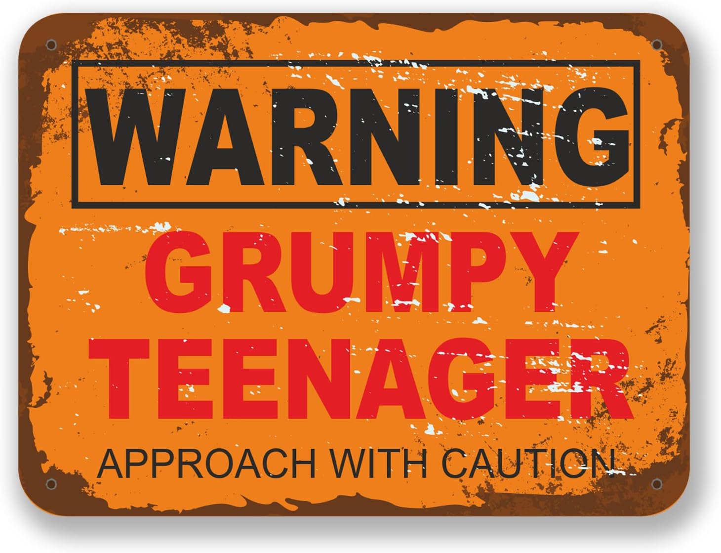 2 x 10cm Grumpy Teenager Warning Sign Vinyl Sticker Laptop Boys Joke ...