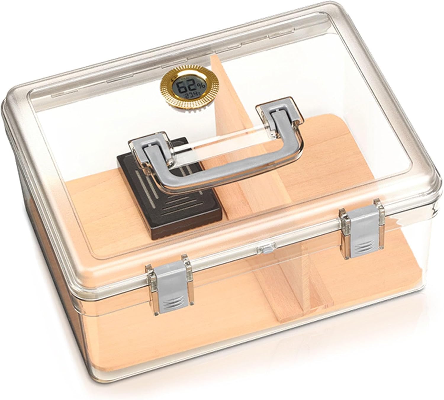 Amazon.com: DECORN Cigar Humidor Modern Clear Humidor Spanish Cedar ...