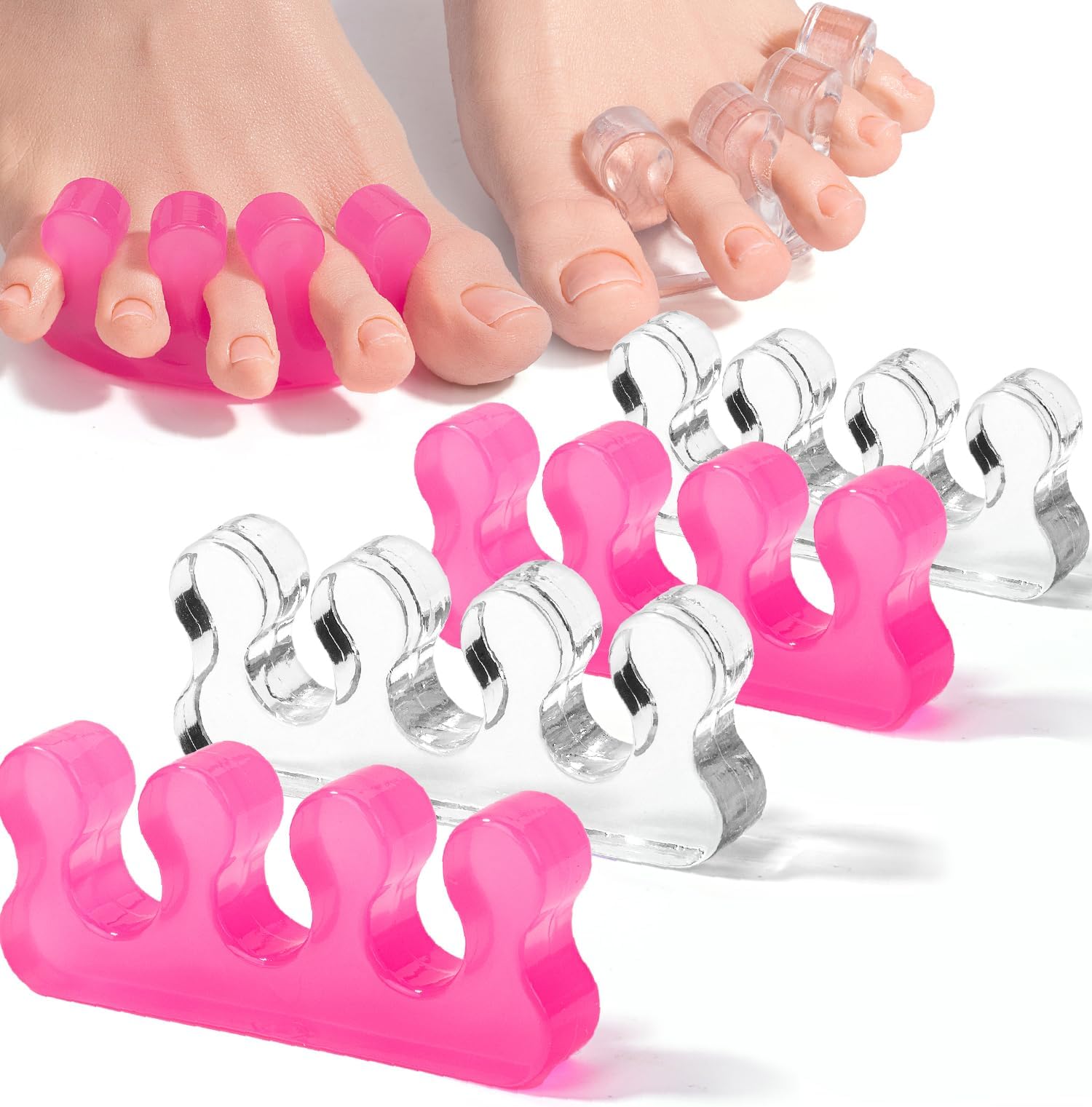 Amazon.com : DR. JK- Toe Separators for Pedicure, 2 Pairs, Clear & Pink ...