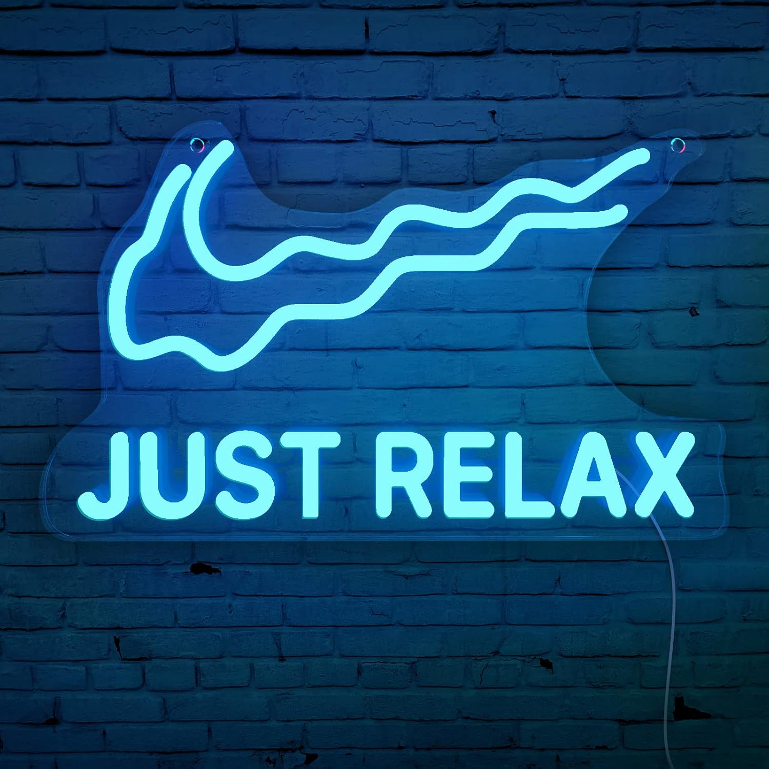 Coconeon Neon Sign "Just Relax " Ice Blue Led Neon Lights Signs for ...