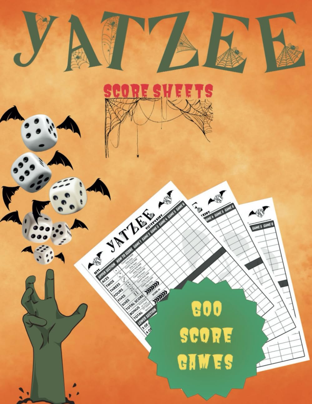 Amazon | Yatzee Score sheets Halloween special edition: 100 pages score ...