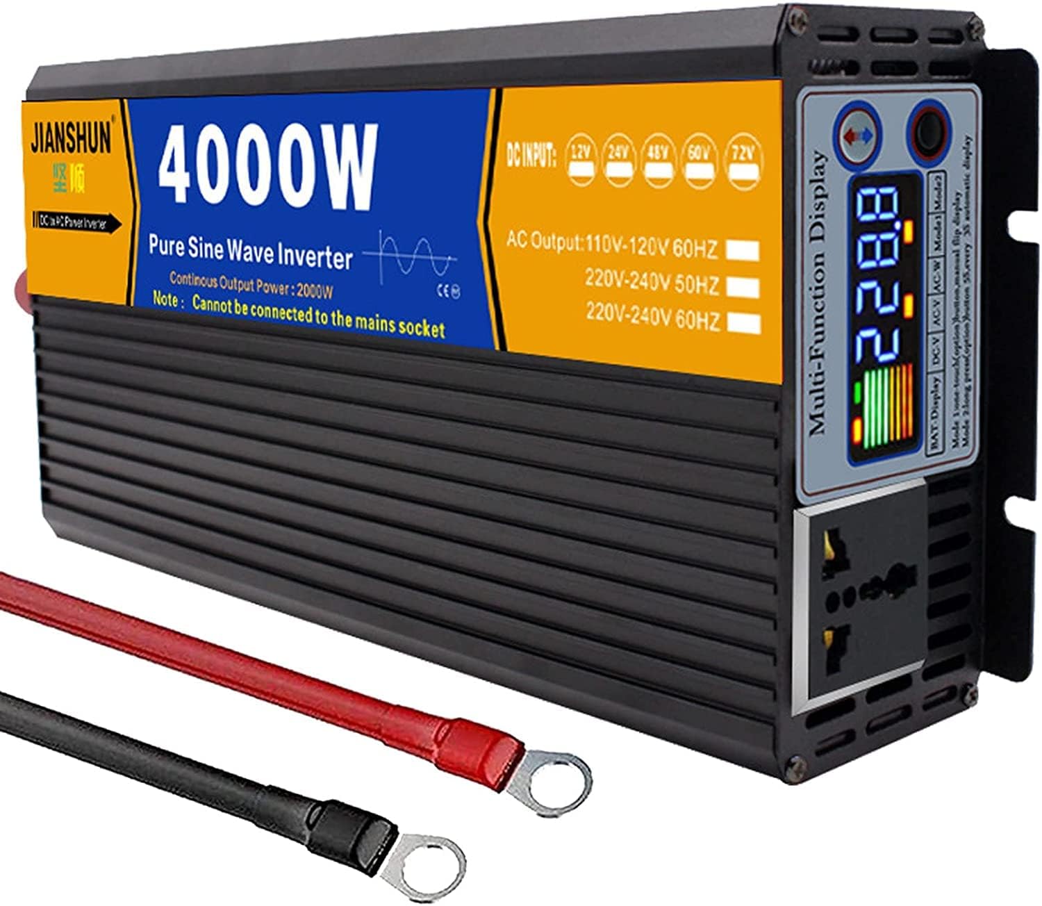 Amazon.co.jp: 電源インバーター 3000W 4000W 5000W 6000W 8000W 純粋な正弦波インバーター Dc 12V 24V 48V から AC 110V 220V ...