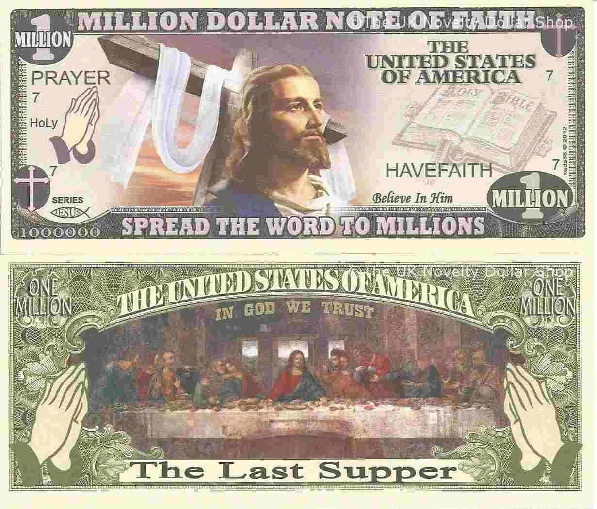 Novelty Dollar The Last Supper Jesus Disciples Holy Bible Million ...