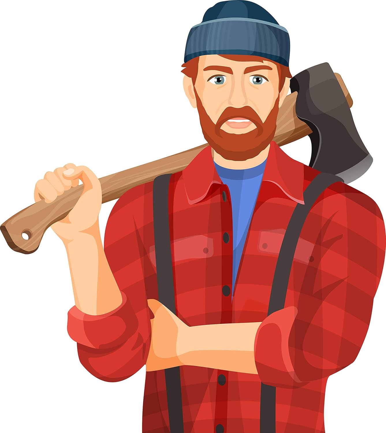 Amazon.com: Cool Lumberjack Forest Man Flannel Axe Cartoon Vinyl ...