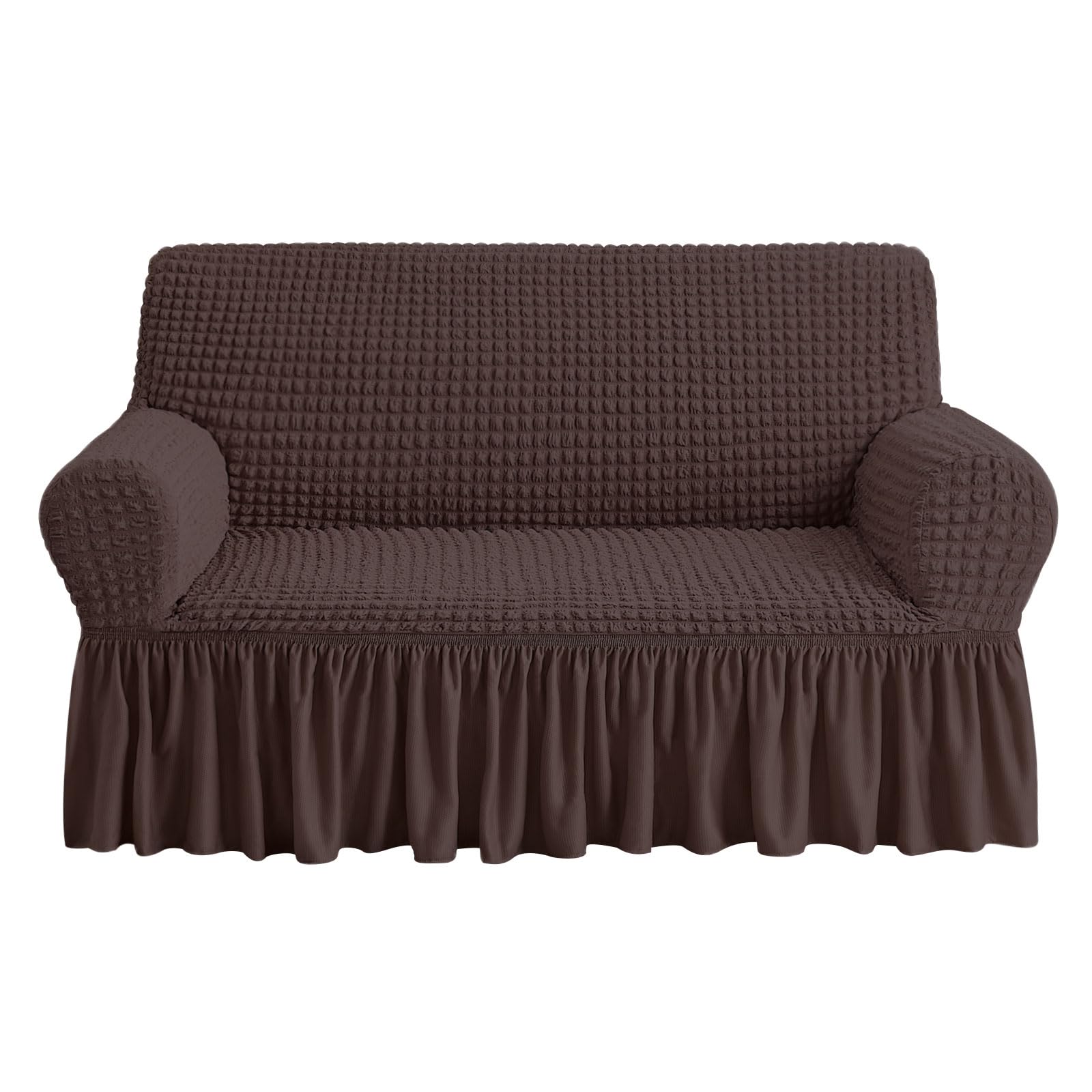 Amazon.com: NICEEC Loveseat Slipcover Brown Loveseat Cover 1 Piece Easy ...