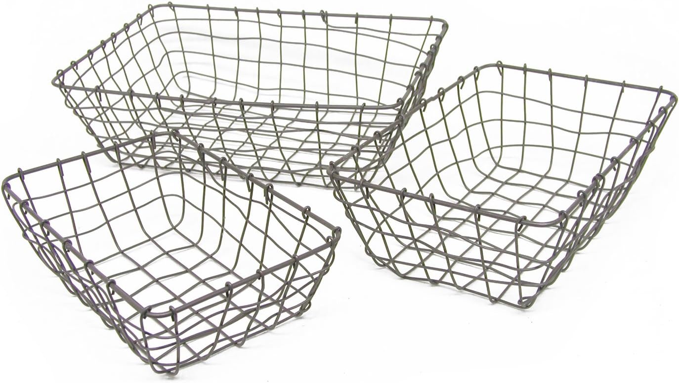 Amazon.com: Set of 3 Metal Baskets: Home & Kitchen