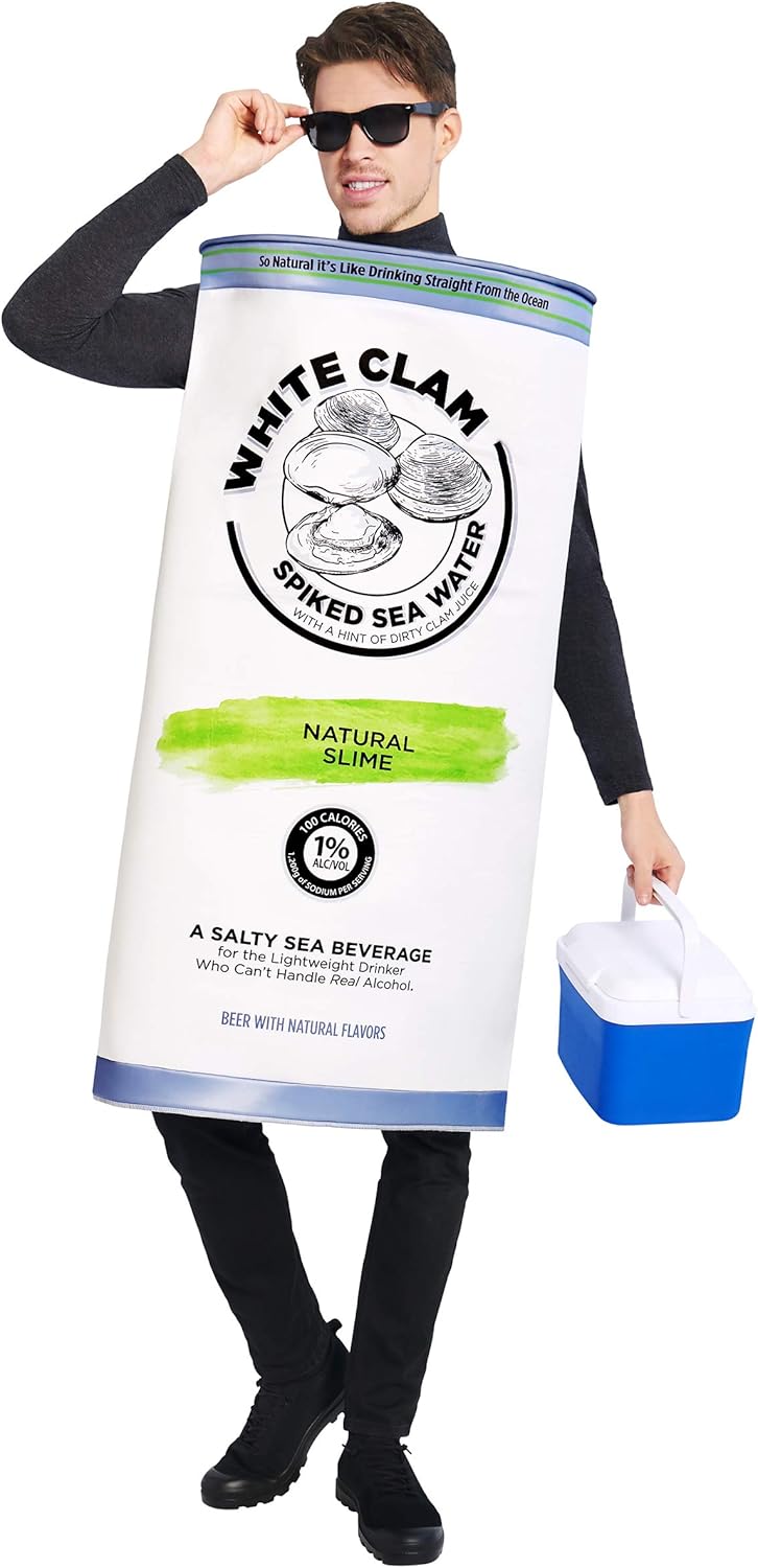 Amazon.com: Spirit Halloween Adult White Clam Seltzer Costume | One ...