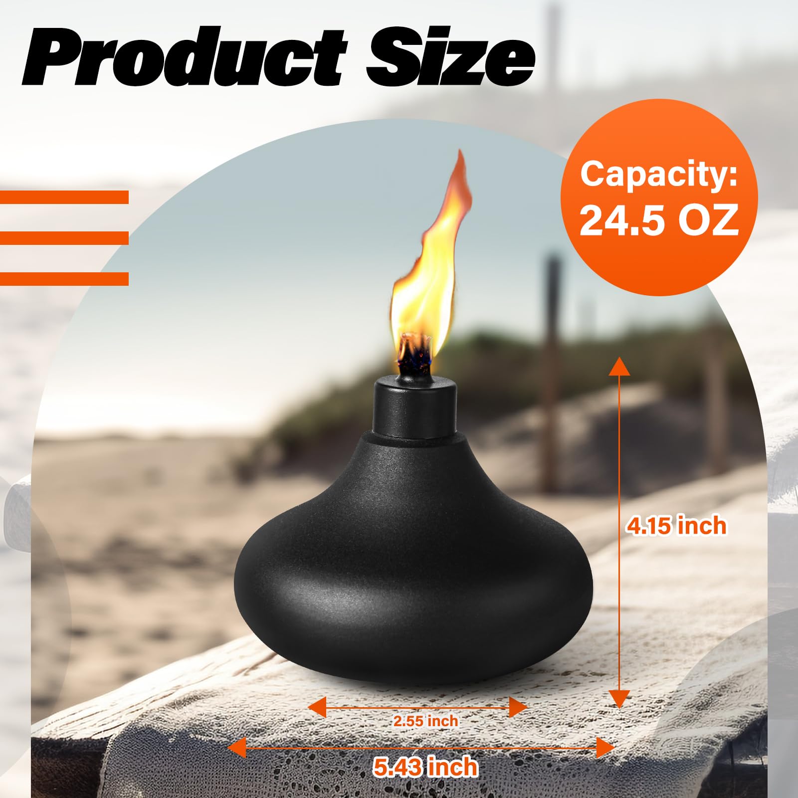 Snapklik.com : 2 Pack Metal Table Top Torches, 24.5oz Citronella ...