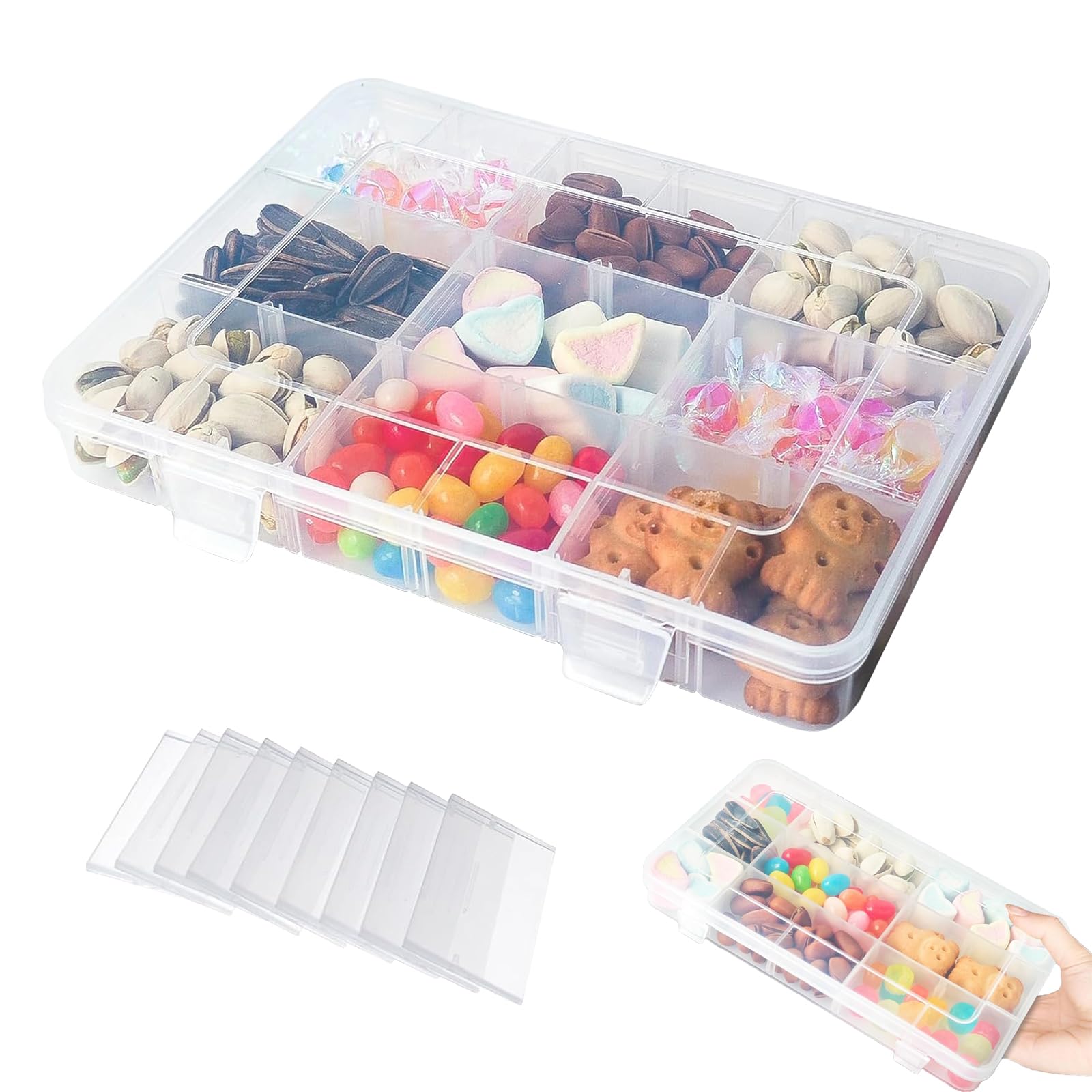 Snack Box for Kids, Snack Box with 18 Removable Grids Compartments ...