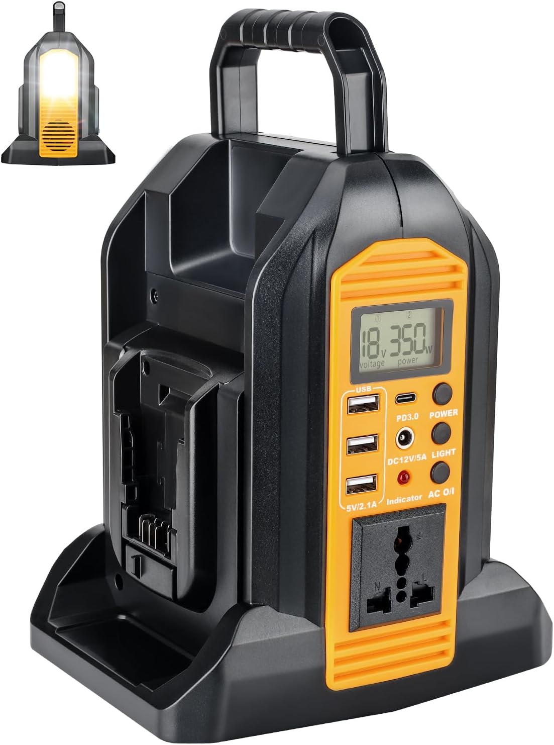 Amazon.com: 350W Power Inverter for Milwaukee M18 18V Battery, 2-Ports ...