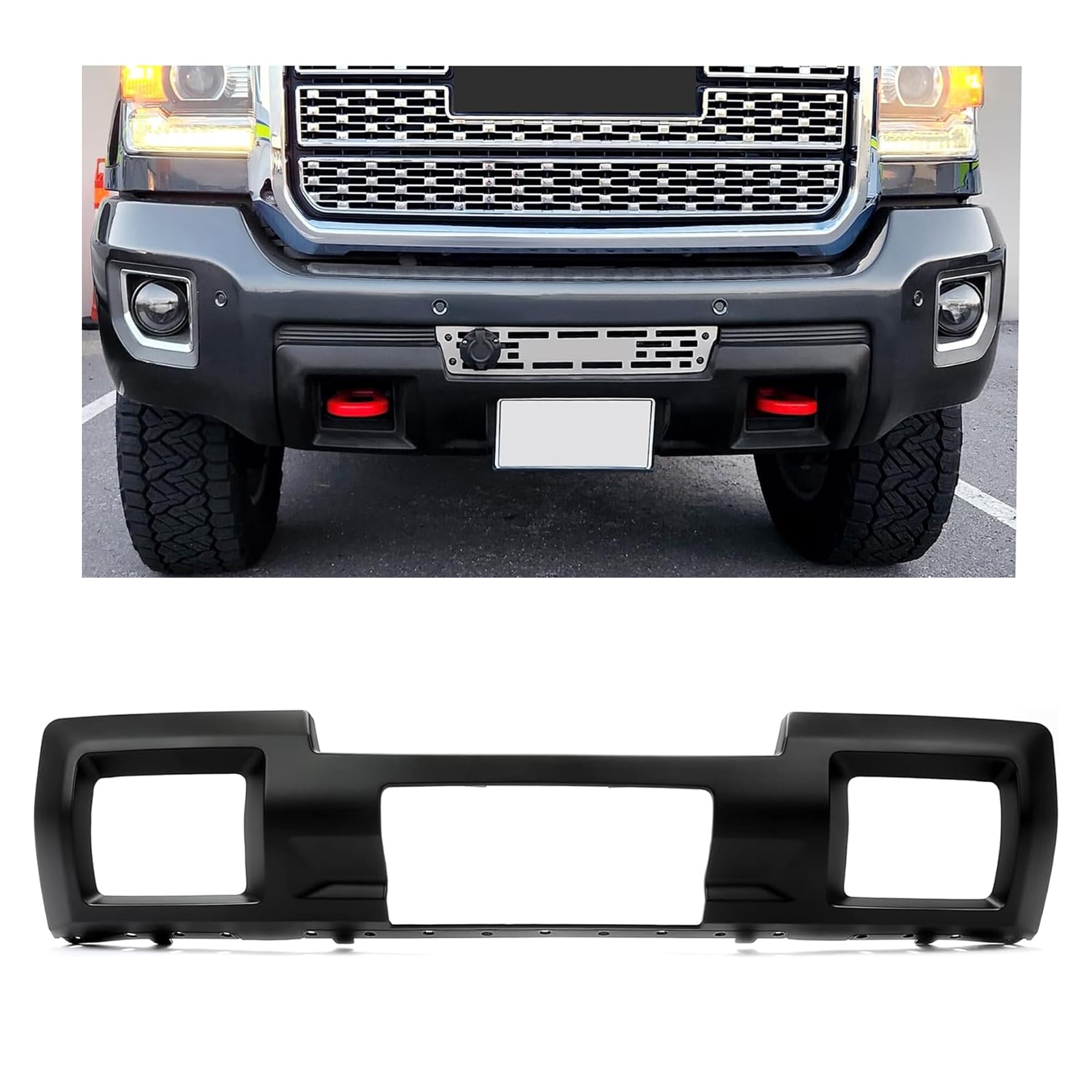 Amazon.com: KUAFU Black Front Bumper Skid Plate Panel Compatible with ...