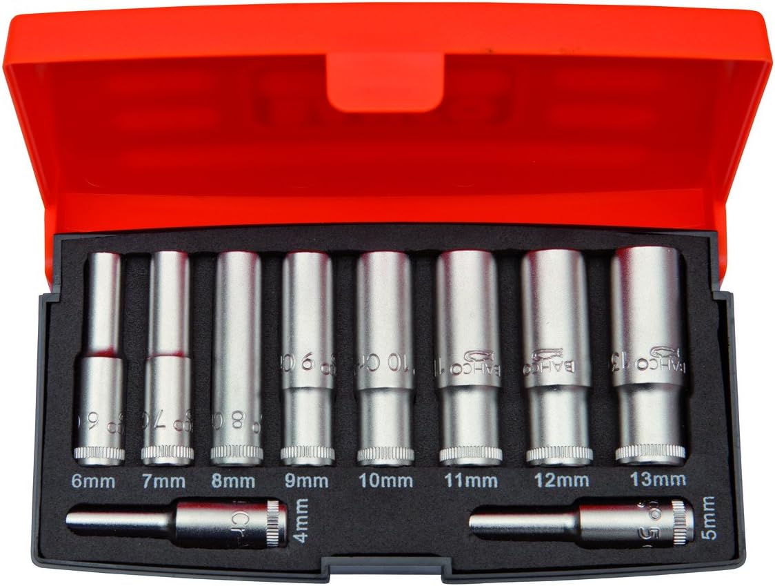 S0810L 1/4in Drive Deep Socket Set of 10 Metric : Amazon.co.uk: DIY & Tools