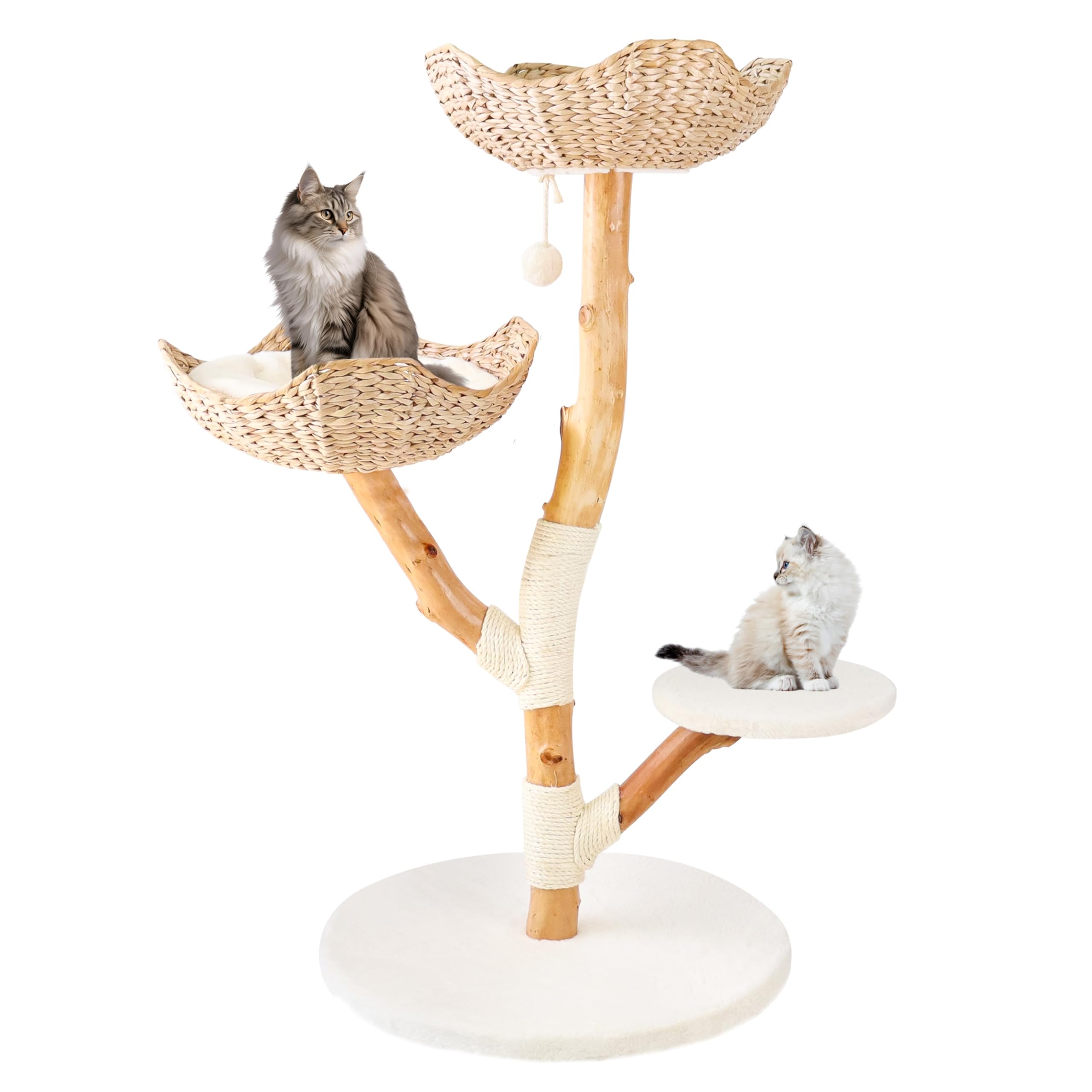 RIO & ROXY Modern Cat Tree Tower for Indoor Cats Large, Real Wood Cat ...