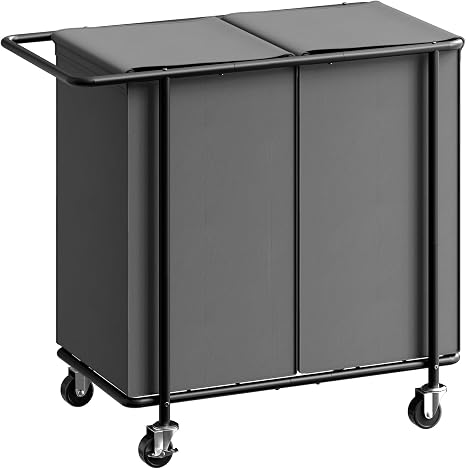 Amazon.com: Chrislley Double Laundry Hamper with Wheels,200L Rolling ...