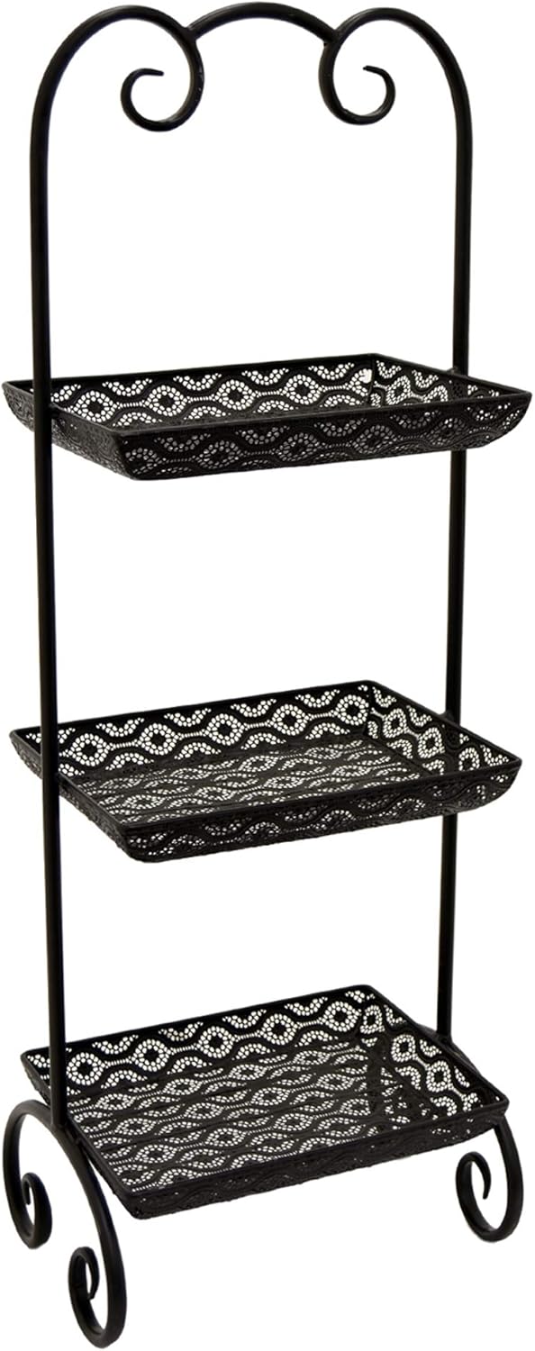 Amazon.com: Three Hands 38.5" Metal Rack-Black in Black : Home & Kitchen