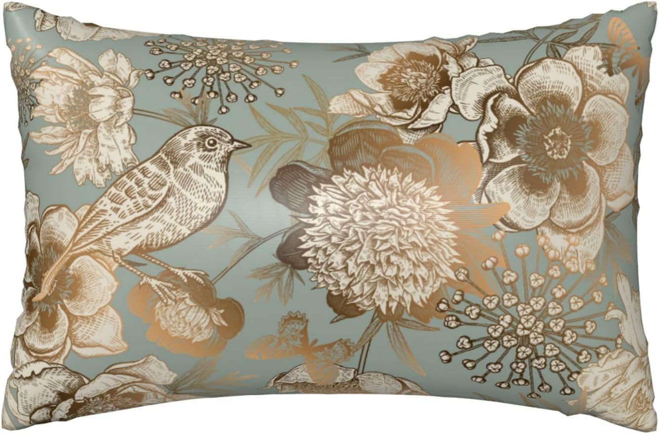 Amazon.com: Vintage Gold Flowers 1 Pack Satin Pillowcase for Hair and ...