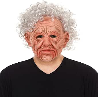 Amazon.com: EJWCIG Halloween Old Man Mask Old Lady Mask Realistic ...