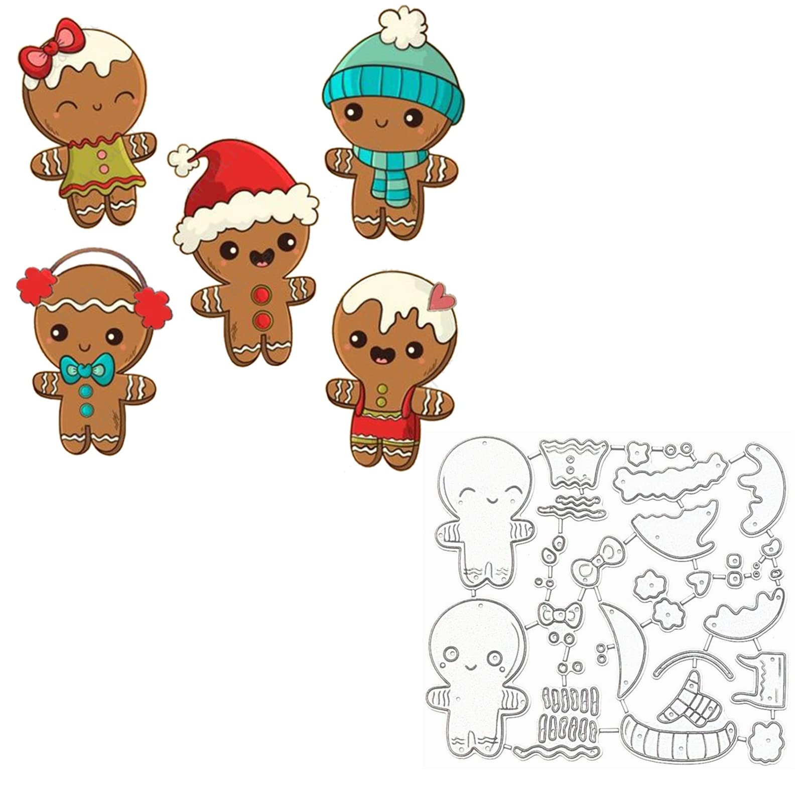 Amazon.com: Gingerbread Man Metal Die Cuts, Cute Gingerbread Man ...