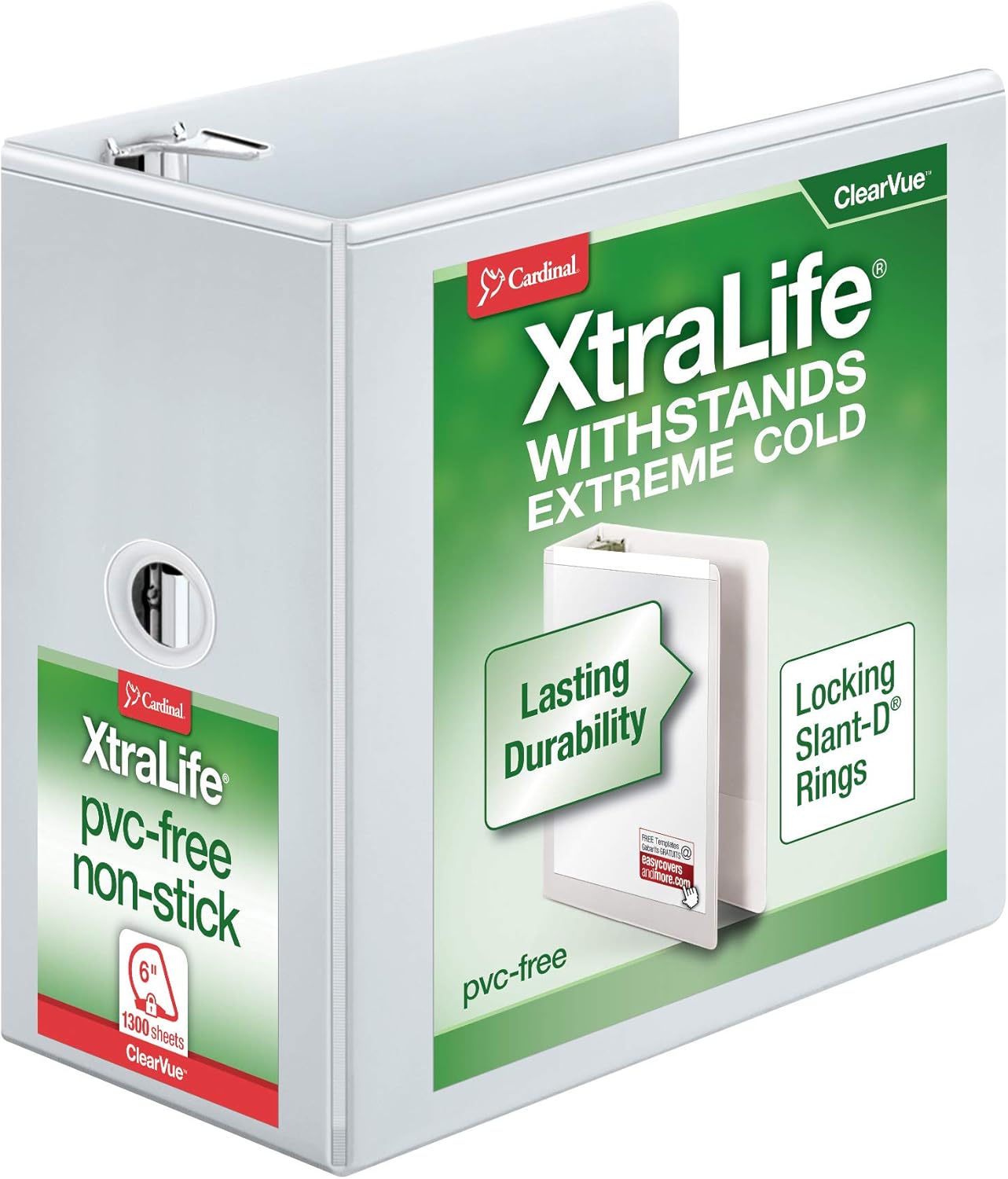 Cardinal 3 Ring Binder, 6 Inch Heavy Duty XtraLife Binder, Locking ...