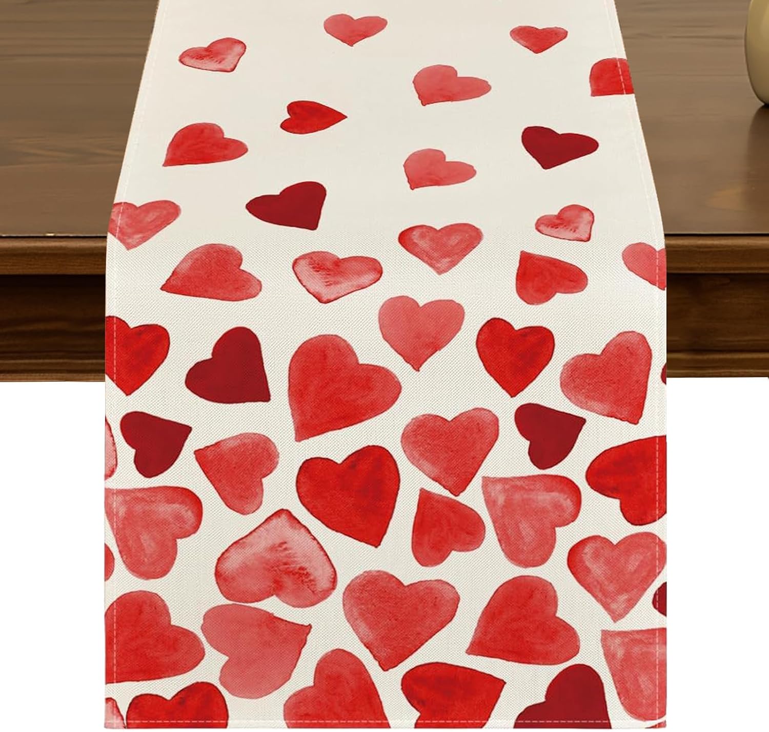 Amazon.com: Valentine's Day Red Love Heart Table Runner 13x72 Inch ...