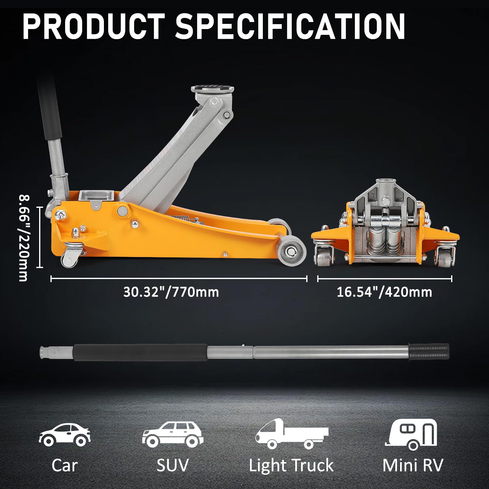 Snapklik.com : EuKer 3 Ton Low Profile Floor Jack For All Terrain ...