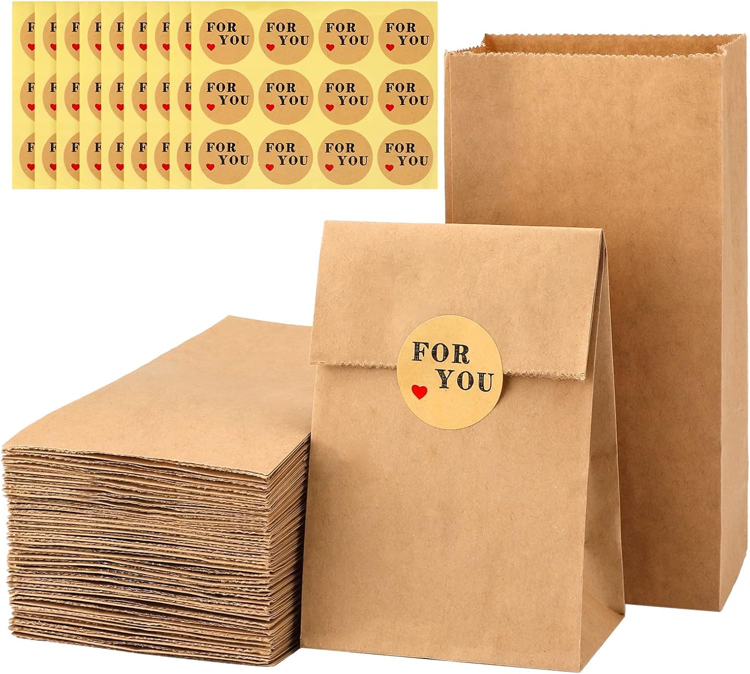 Amazon.com: joycraft 100 Count Brown Paper Bags, 1lb Mini Kraft Paper ...