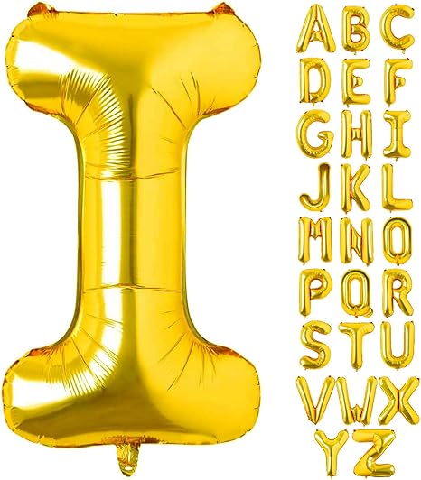 Amazon.com: Lovoir 40 Inch Large Gold Letter I Balloons Big Size Jumbo ...