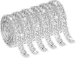 Amazon.com: Self Adhesive Rhinestone Ribbons 6 Rolls Bling Crystal ...