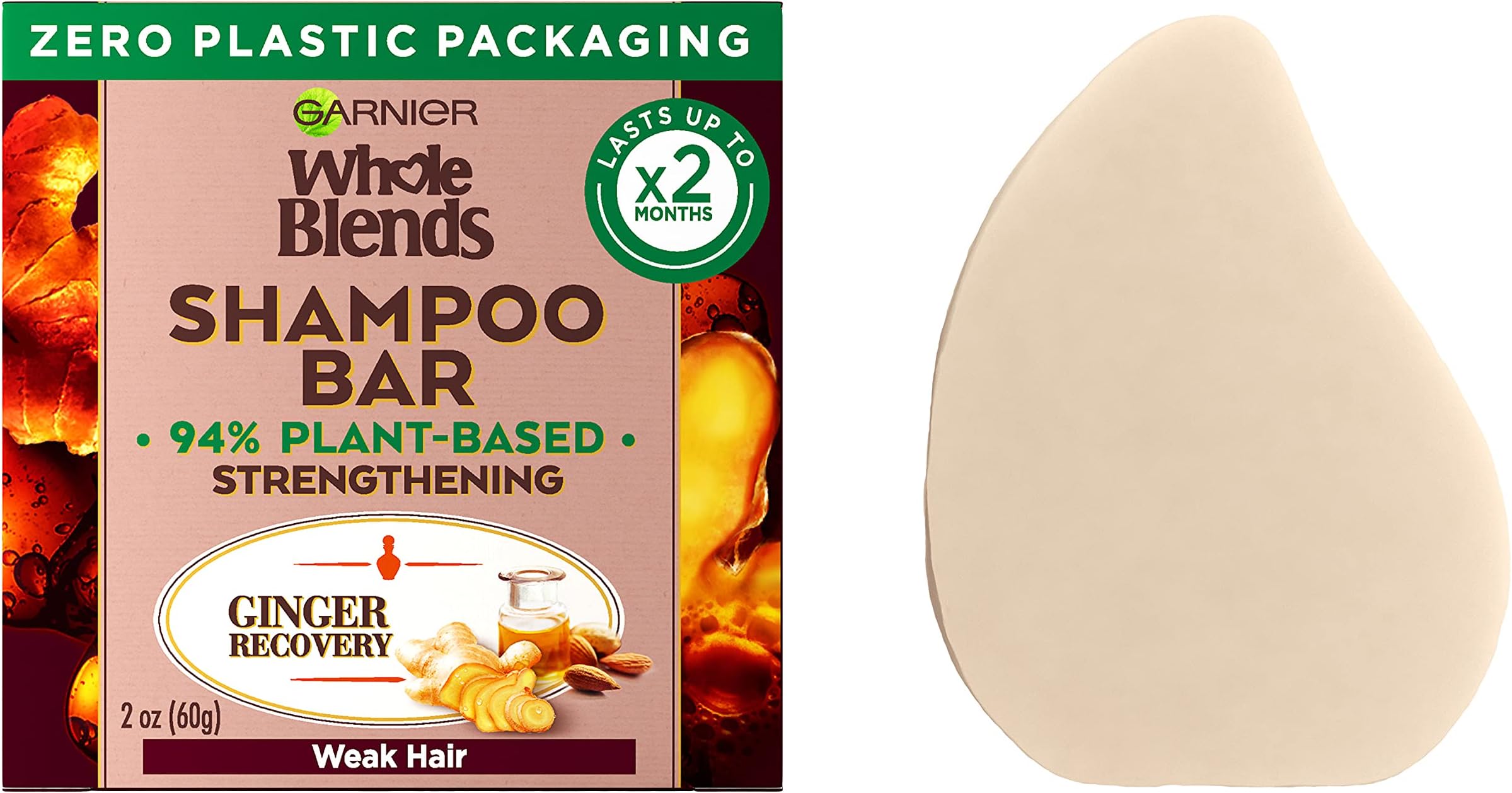 Amazon.com : Garnier Whole Blends Strengthening Shampoo Bar for Weak ...