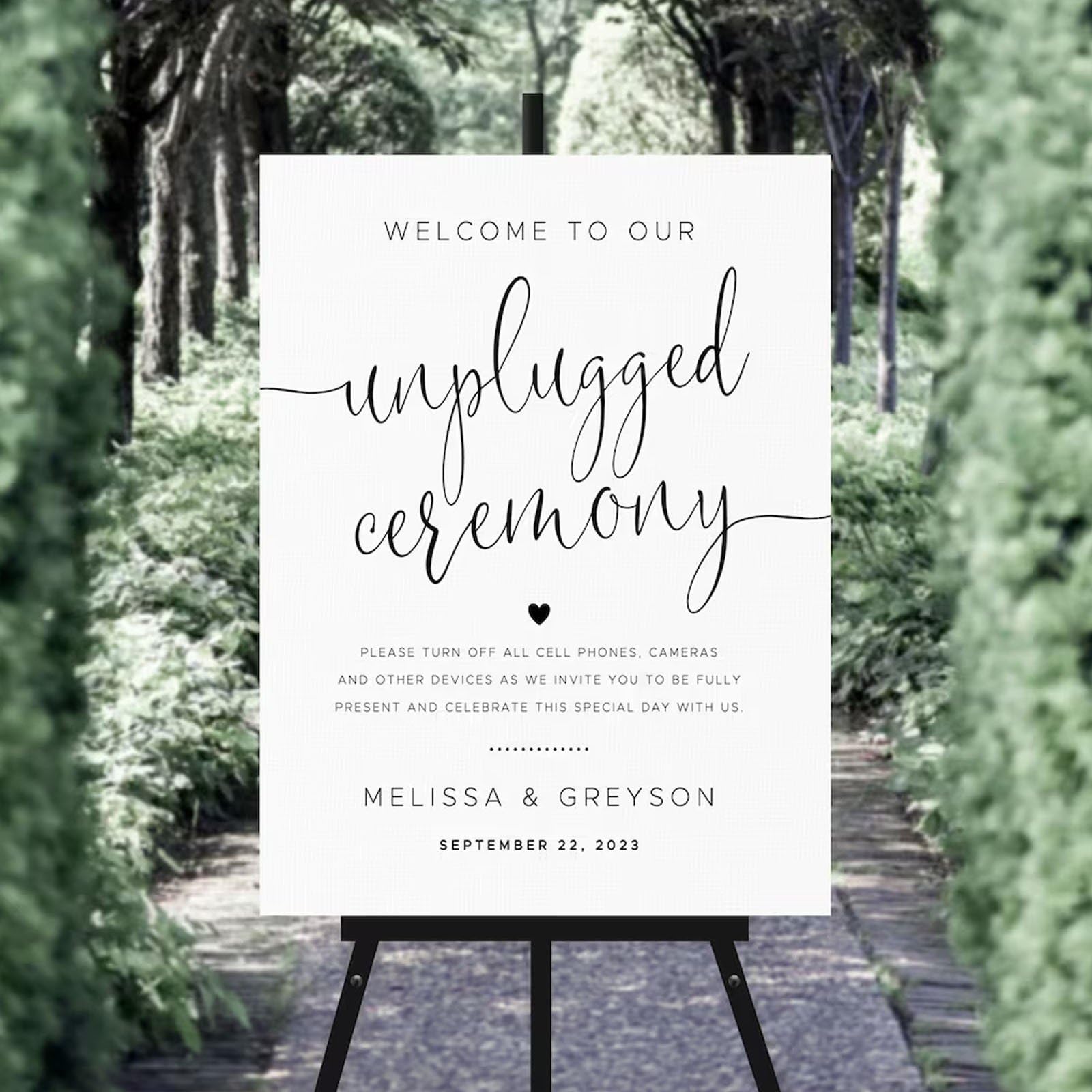 Amazon.com: Unplugged Ceremony Wedding Sign Template, Minimalist ...