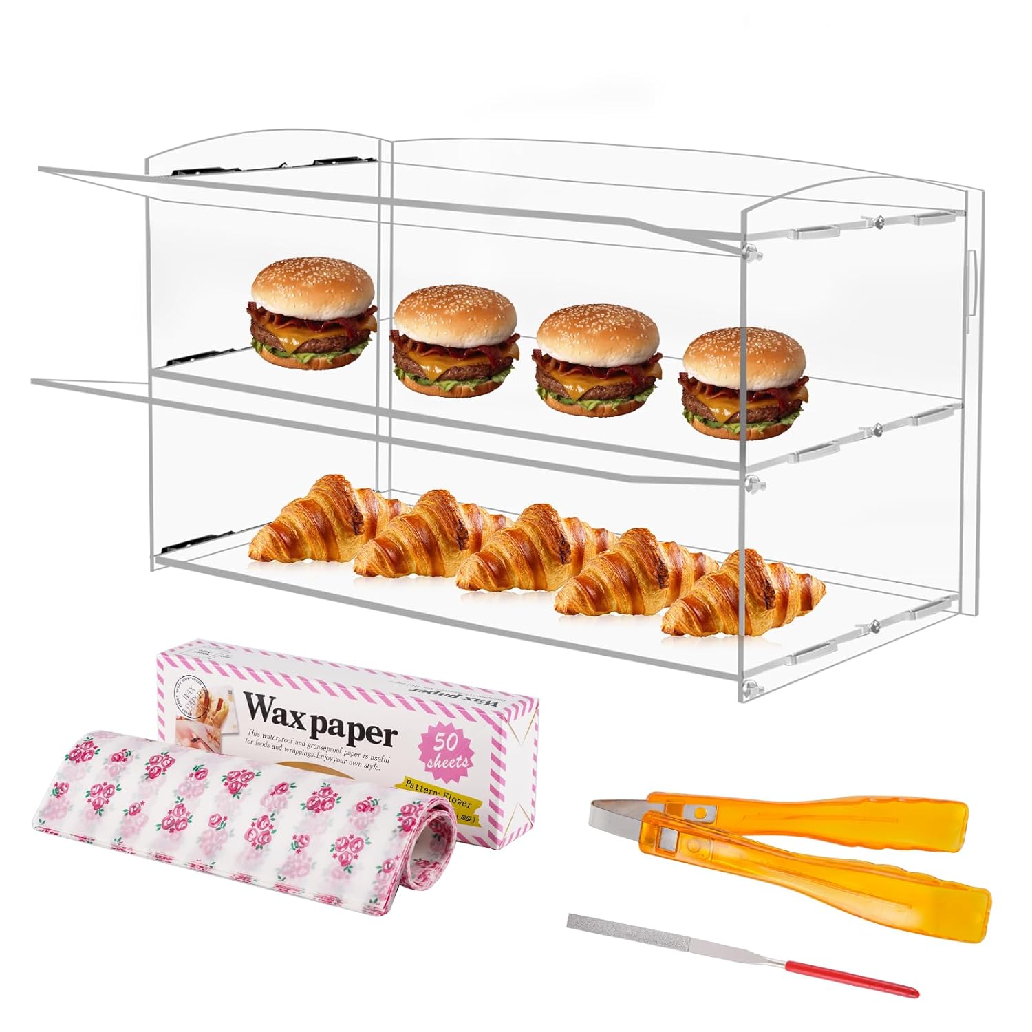BAOSHISHAN Acrylic Pastry Display Cabinet Clear Cake Display Case 2 ...