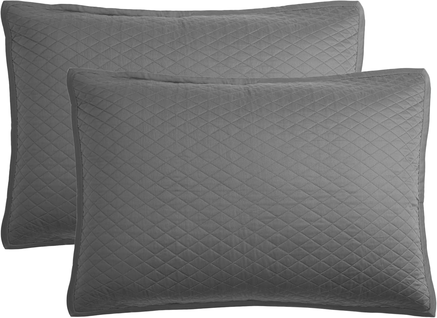 Amazon.com: BIOWEAVES 100% Organic Cotton Quilted Pillow Shams Only, Standard Size, Diamond ...