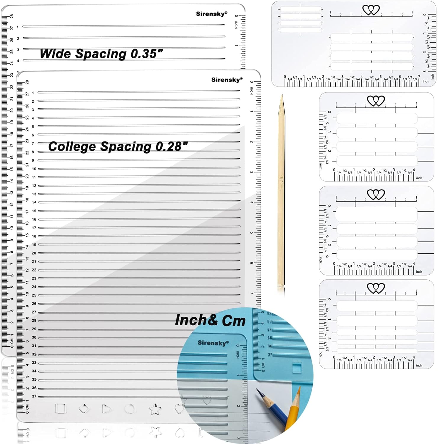 Straight Line Stencil Templates and Envelope Addressing Guide Set of 6 ...