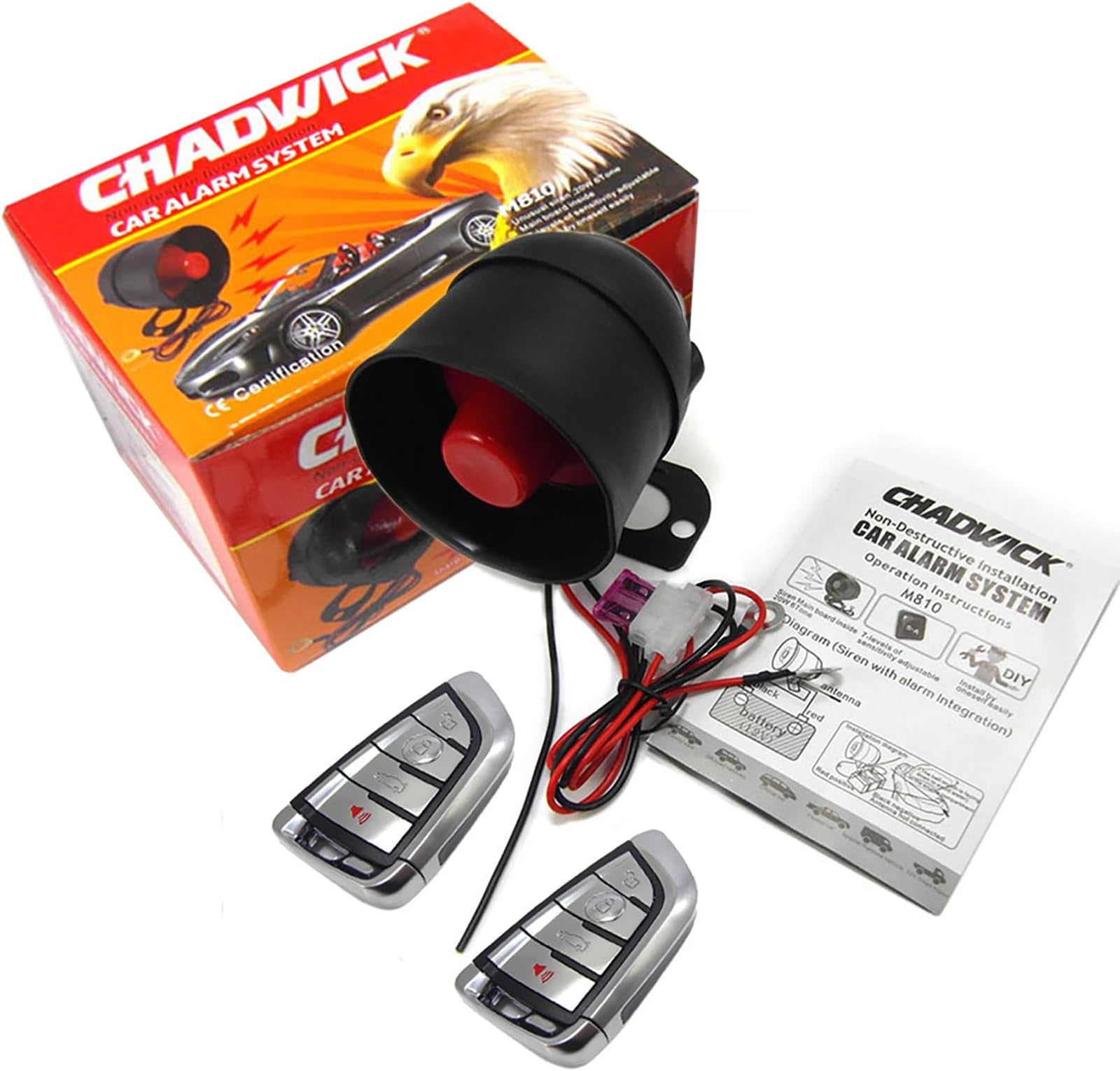 Amazon.com: Acteam 2 Way LCD Car Alarm System Car Security with Remote ...