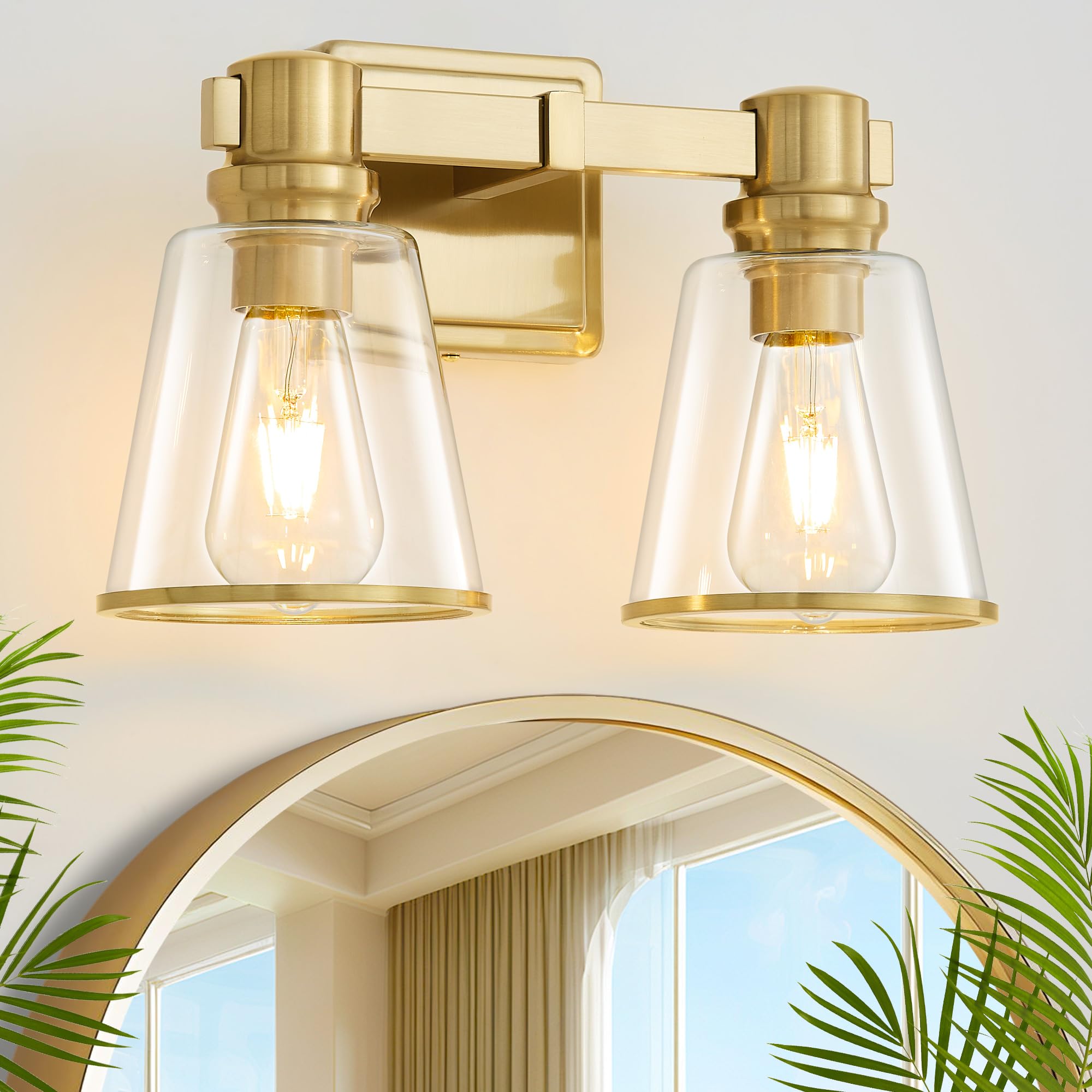 Deyidn Vanity Lights Gold Bathroom Light Fixtures Over Mirror, 2 Light ...
