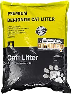 Amazon.com: Kitty Kollection - 優質膨潤土貓砂 易於黏結的超吸水貓砂 具有出色的氣味控制 毒素 無塵 檸檬香味貓砂 5 公升 : 寵物用品