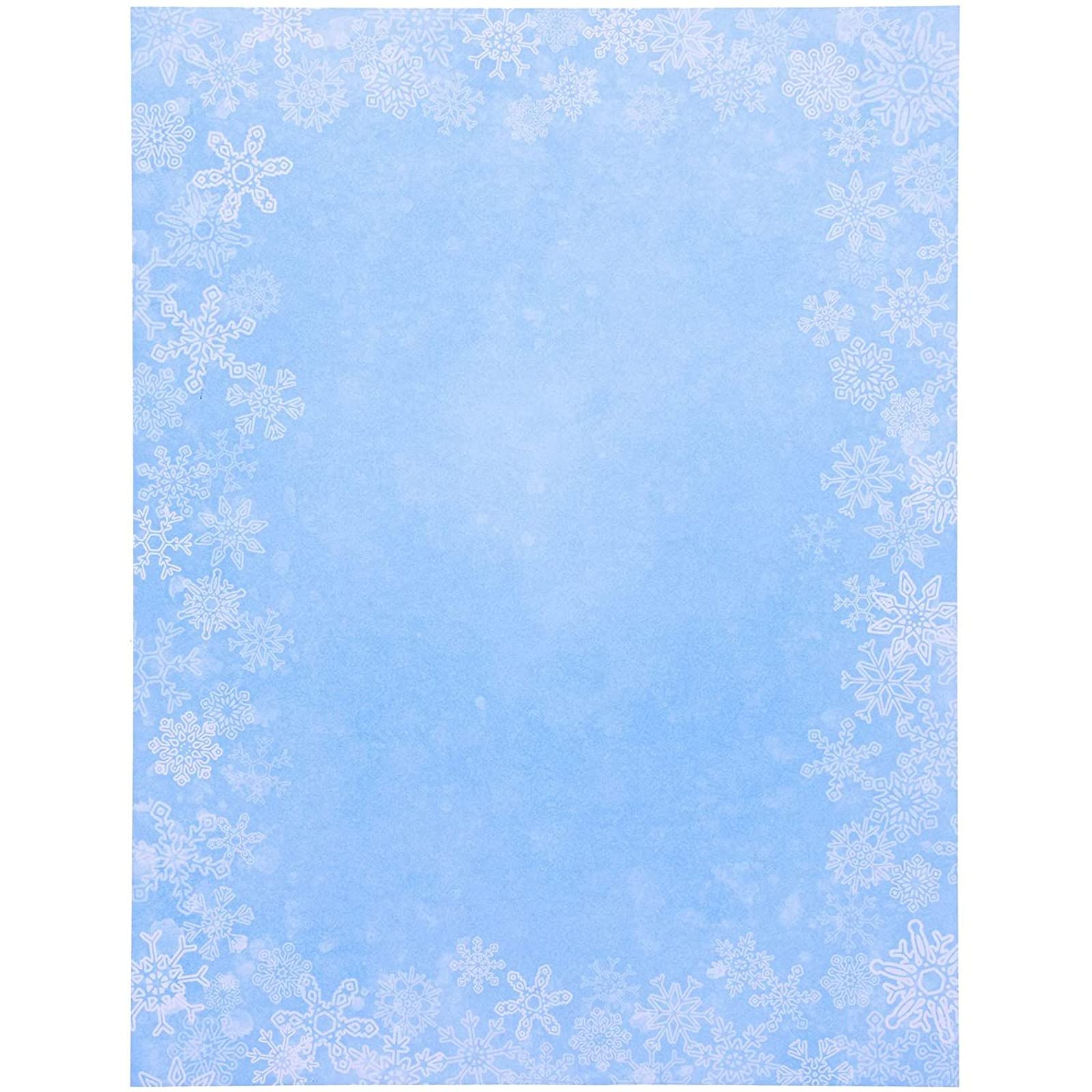 Amazon.com : Merry Christmas Snowflakes Stationery Printer Paper ...