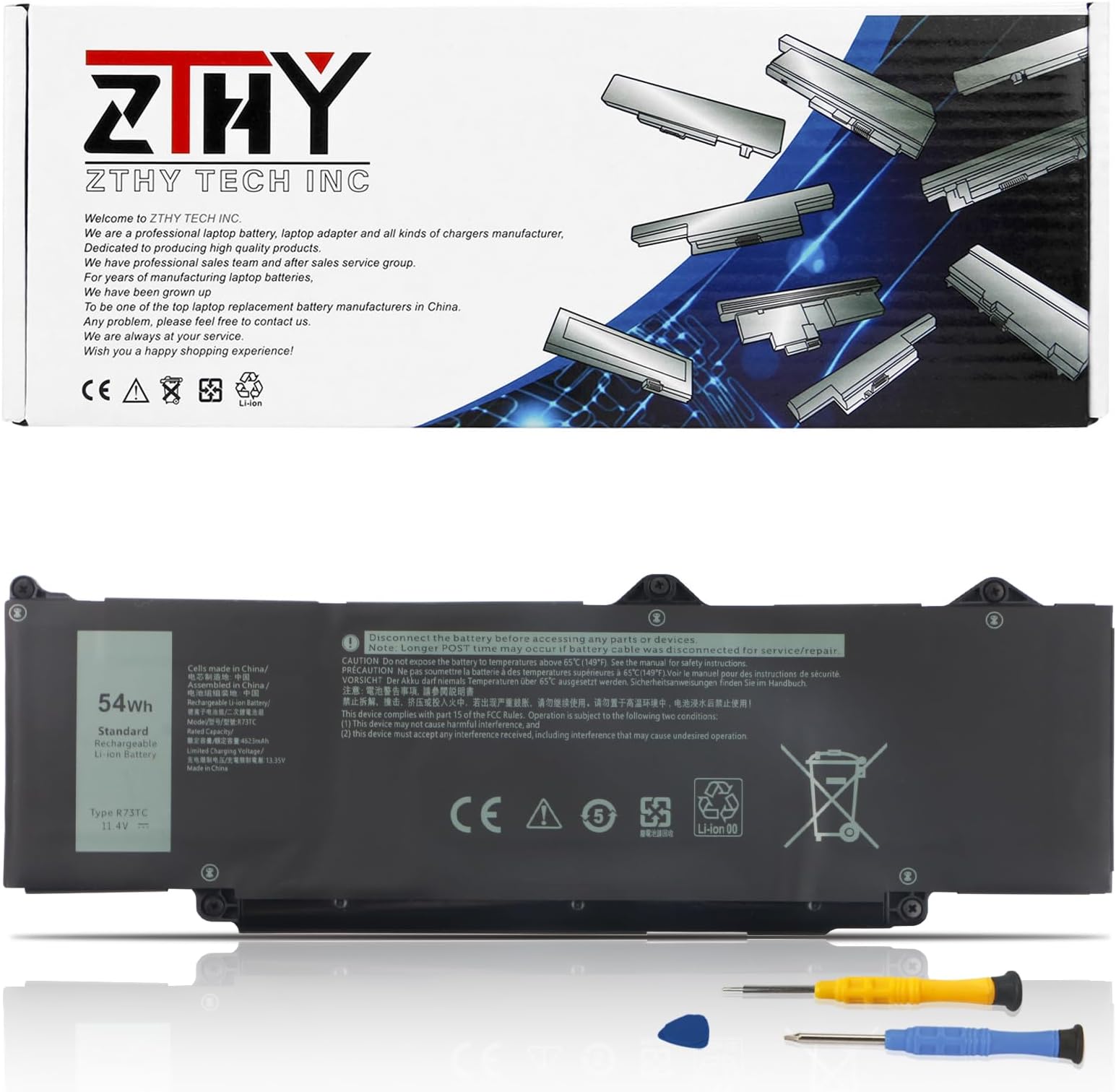 Amazon.com: EPYOBW DR02P Laptop Battery 54Wh 4623mAh 3-Cell 11.4V ...