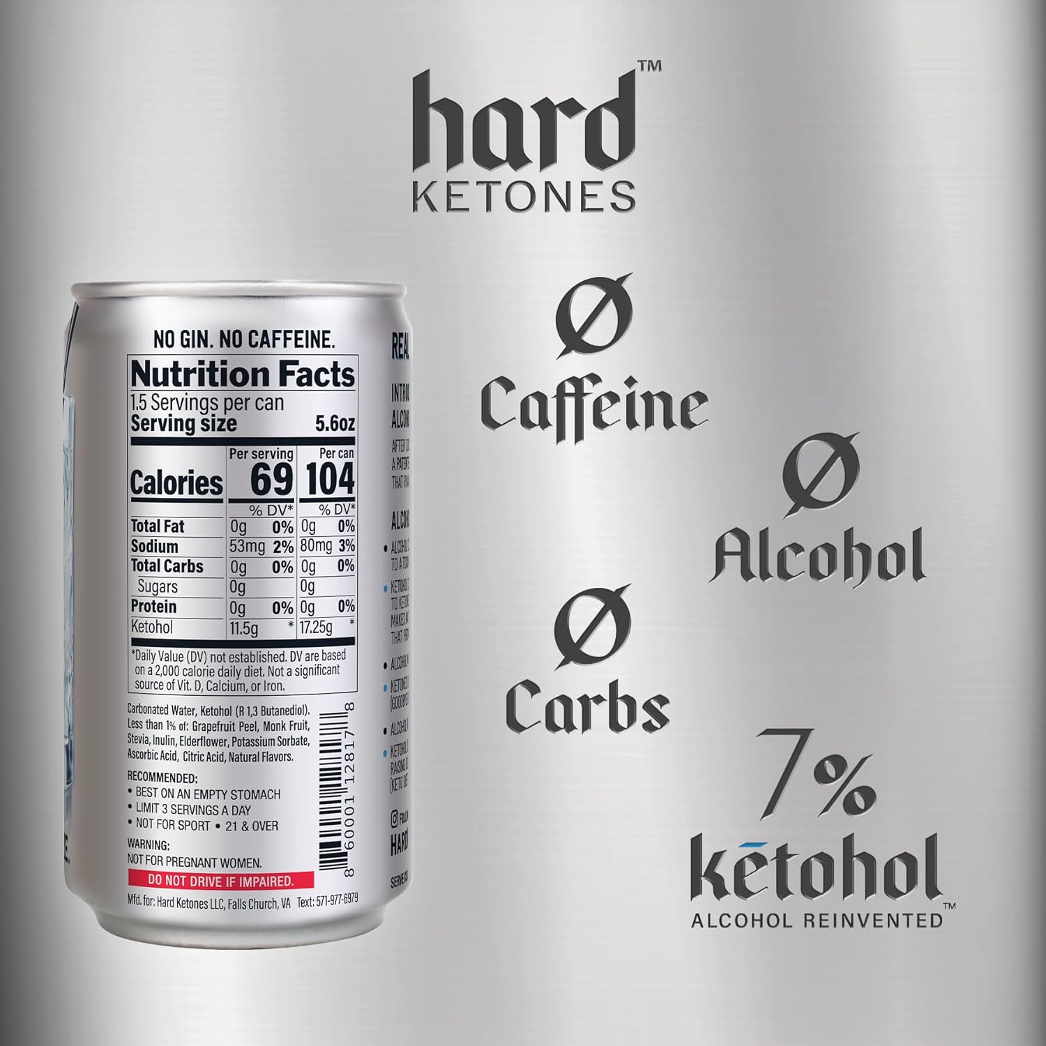 Hard Ketones G&T Alternativa al alcohol al 0,0% con 7% de Ketohol Lata ...