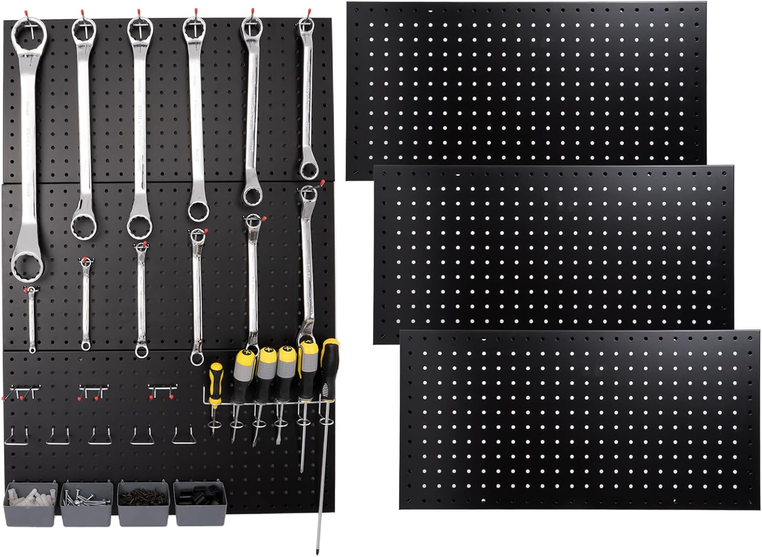 Peg Board Metal Pegboard Garage Wall Panel Tool Organizer, 3 Pack 24x12 ...